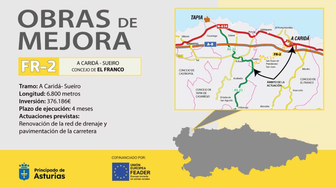 Adjudicada la mejora de la carretera entre A Caridá y Sueiro, en El ...